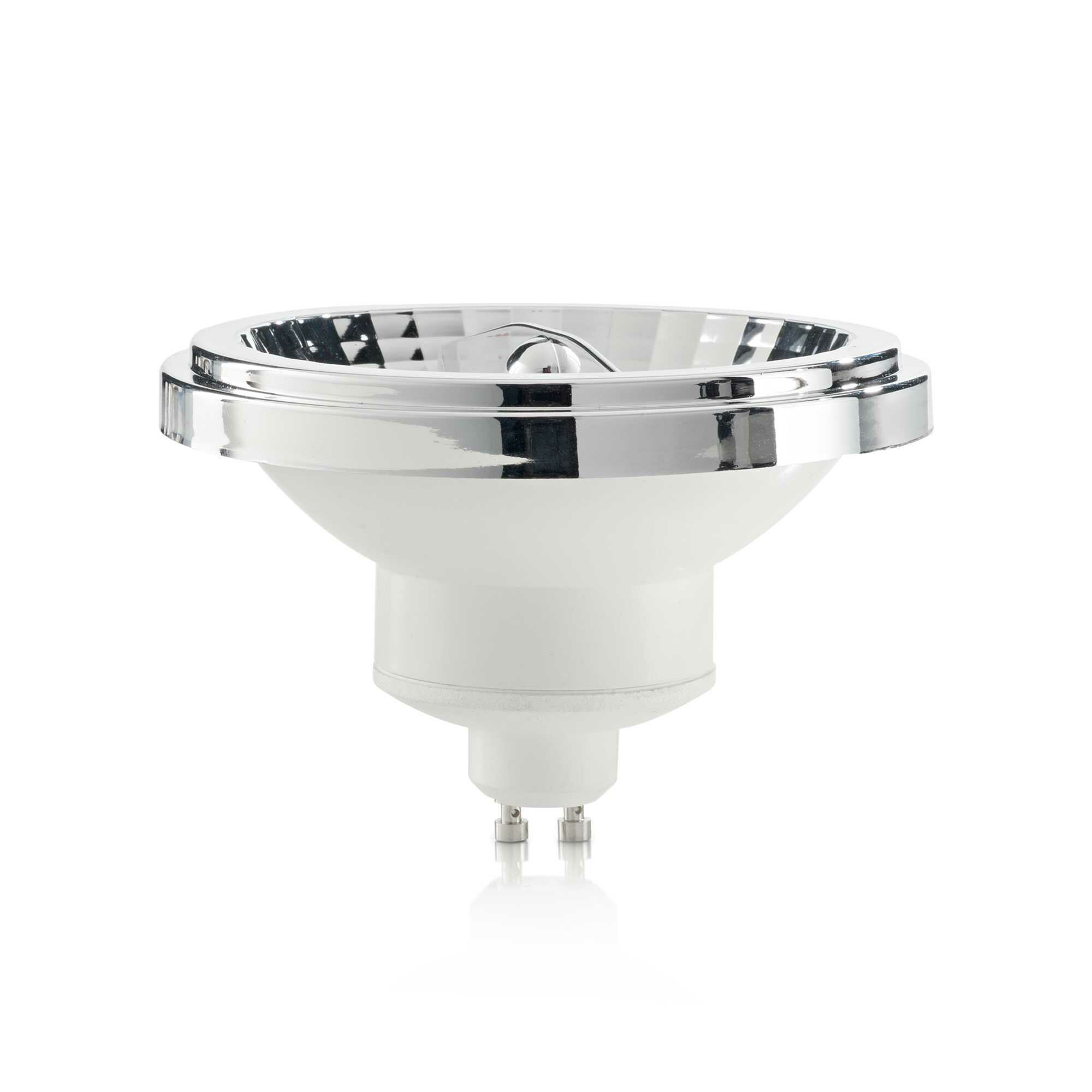 Лампа светодиодная ideal lux Lampadina GU10 Рефлекторная D111мм 13Вт 950Лм 3000К CRI80 GU10 230В Белый/Хром Не диммируемая 189031.