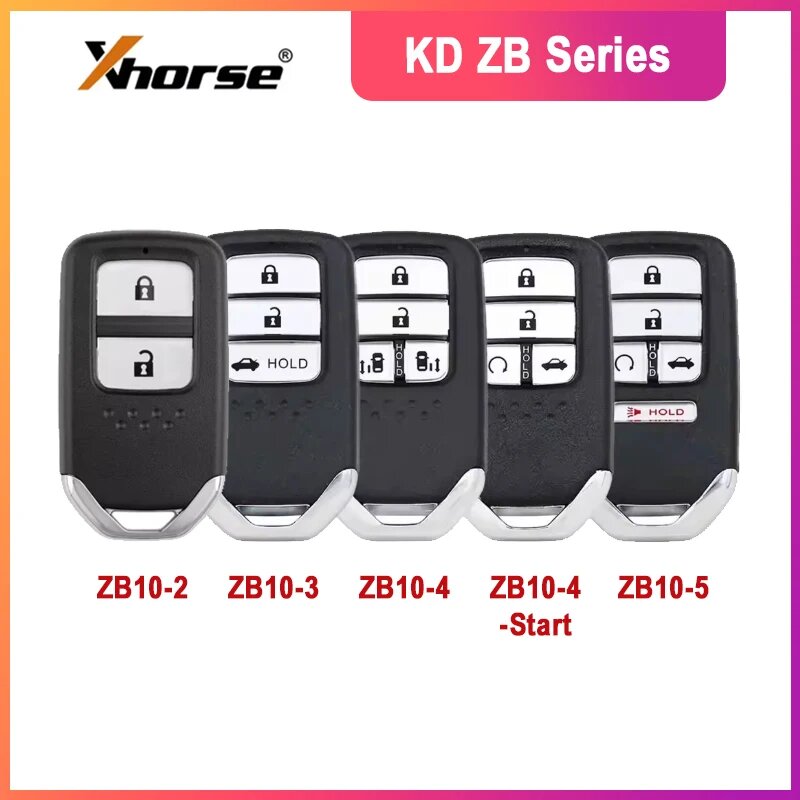 Пульты дистанционного управления KEYDIY KD Smart Key серии ZB (ZB10-2/ ZB10-3/ ZB10-4/ ZB10-4-Start/ ZB10-5) — несколько моделей для программатора ключей KD-X2.