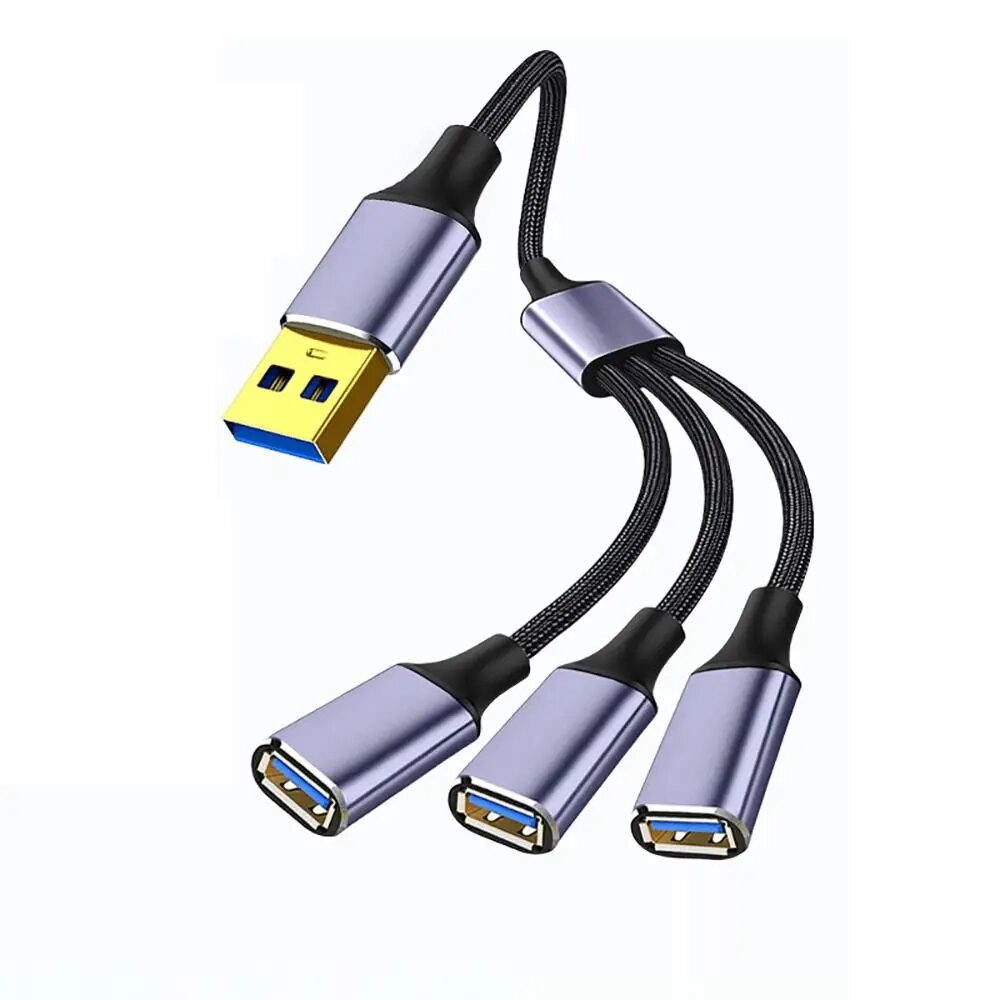 USB 2.0 разветвитель 50см/120см 3 in 1 - 50cm