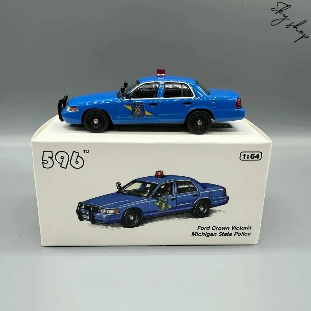 Машинка 596 Model 1:64 Ford Crown Victoria Michigan State Police модельки машин металлические