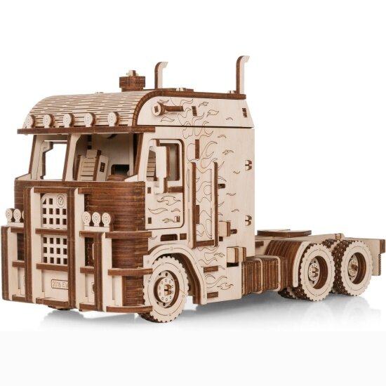 Деревянный конструктор Eco Wood Art EWA Грузовой тягач Король дорог