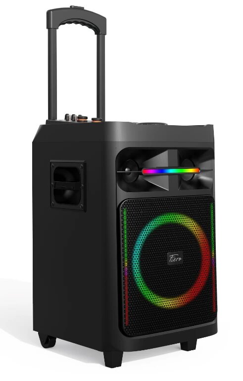 Портативная аудиосистема Fiero Maletas FRPA-200, FM-радио, световые эффекты, черная