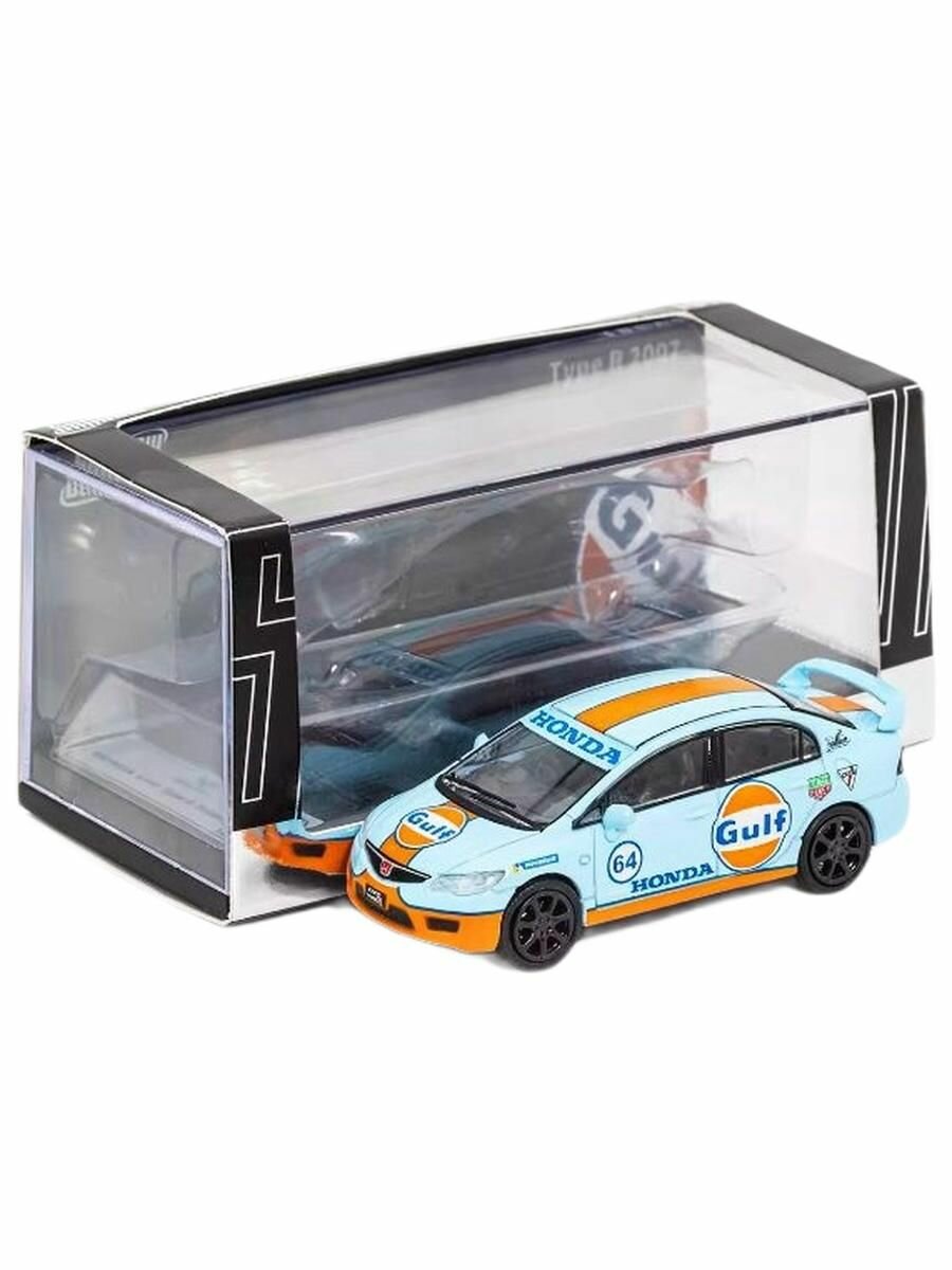 Машинка металлическая Kоллекционная модель DCT 1:64 Honda Civic Type-R FD2 Silver