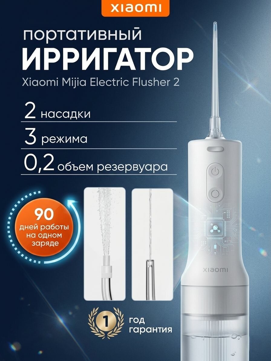 Ирригатор для зубов Xiaomi Water Flosser 2 (RUS версия) портативный для полости рта