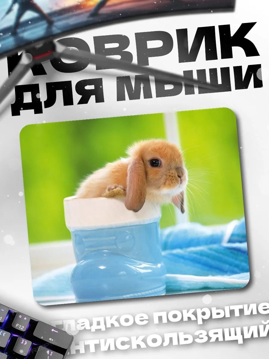 Коврик для мыши кролик в сапоге