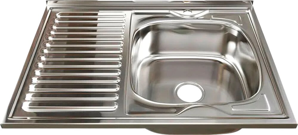 Мойка кухонная Mixline 528181 металлическая, 80x60, прямоугольная, мойка для кухни, с крылом, российская