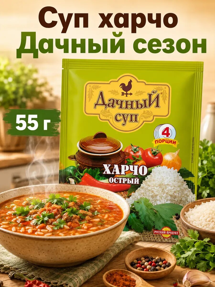 Суп харчо Дачный сезон острый 55 г быстрого приготовления