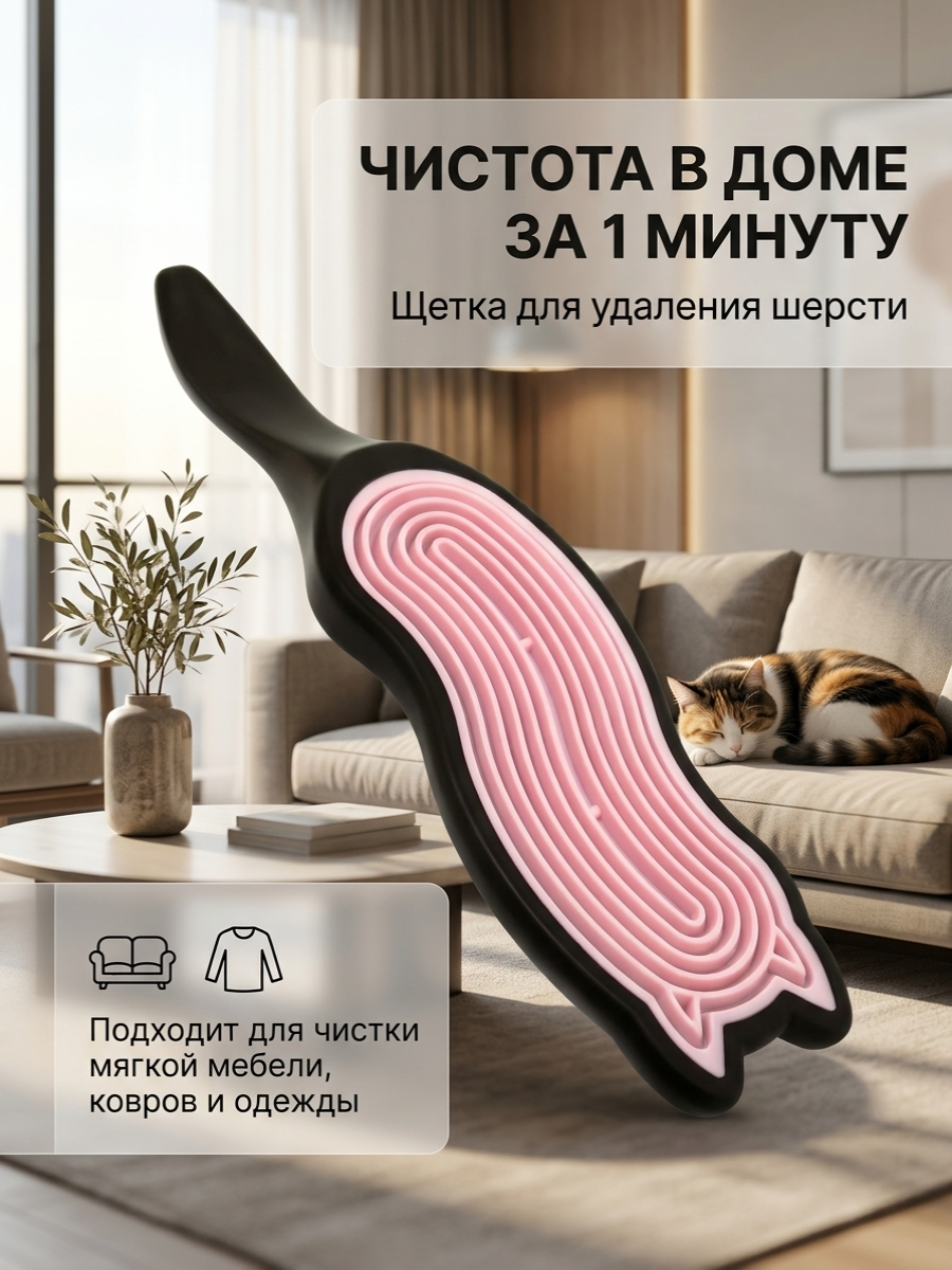 Многоразовая щётка Japan Premium Pet для сбора шерсти в доме