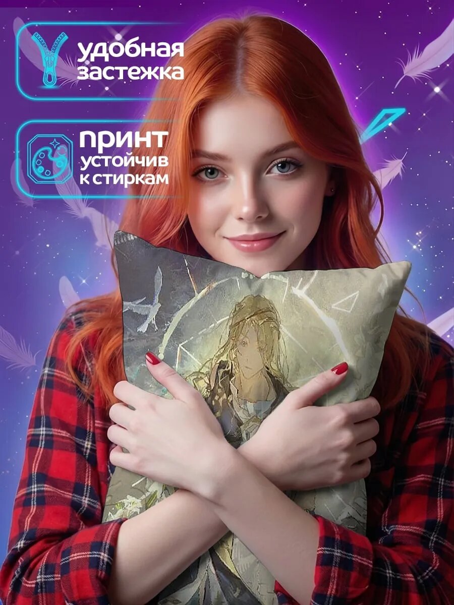 Подушка дакимакура Девушка в белом — фото 1