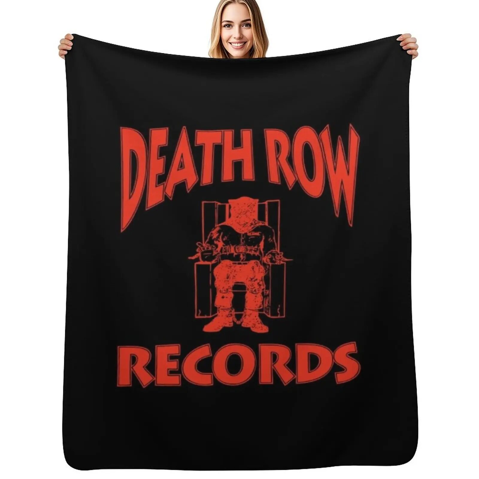 Death Row Records Красное плед из микрофлиса 200x150cm(80x60in)