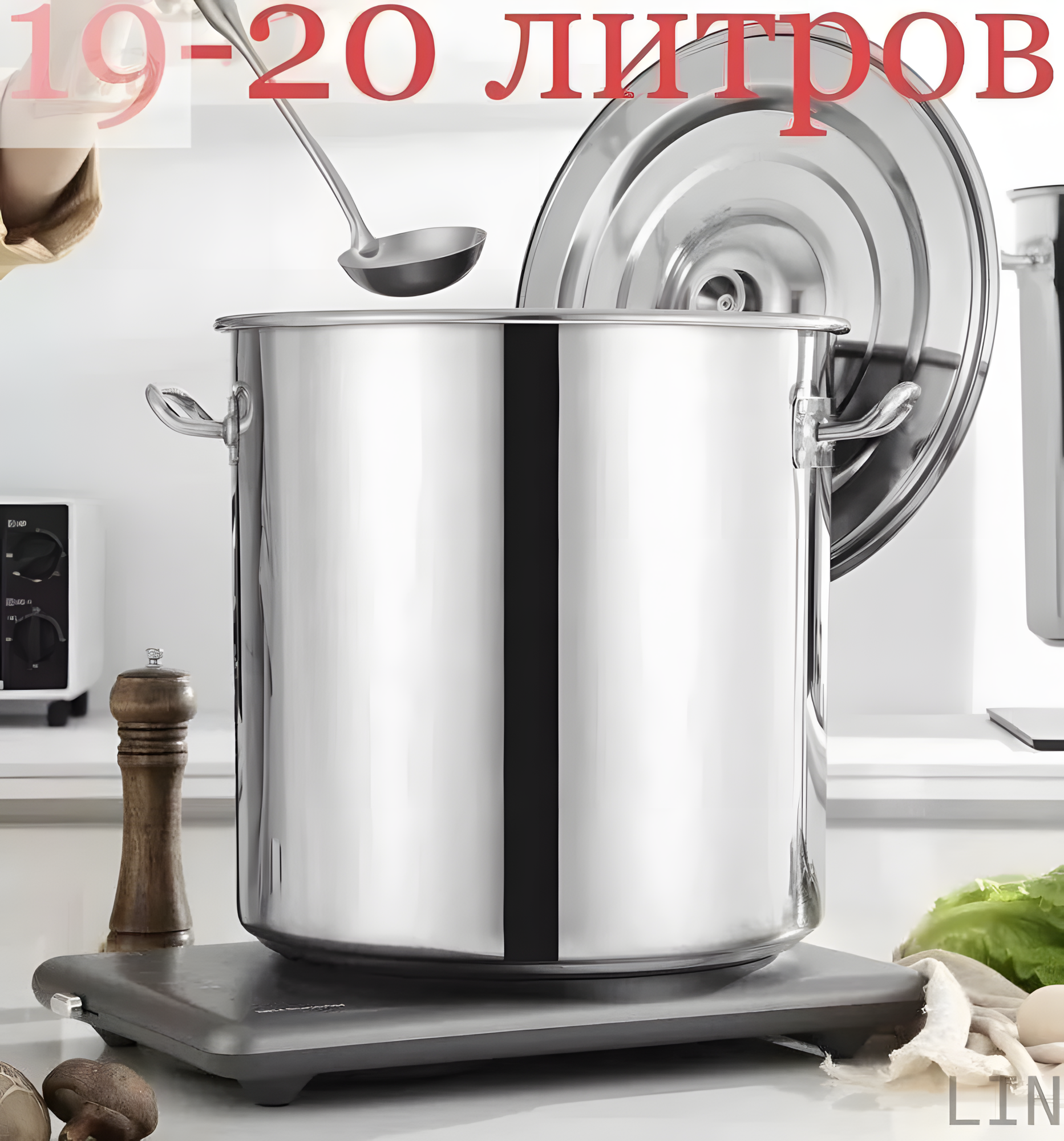 Кастрюля Кастрюля, Металл, Нержавеющая сталь, 20 л, 19 л, 1 шт