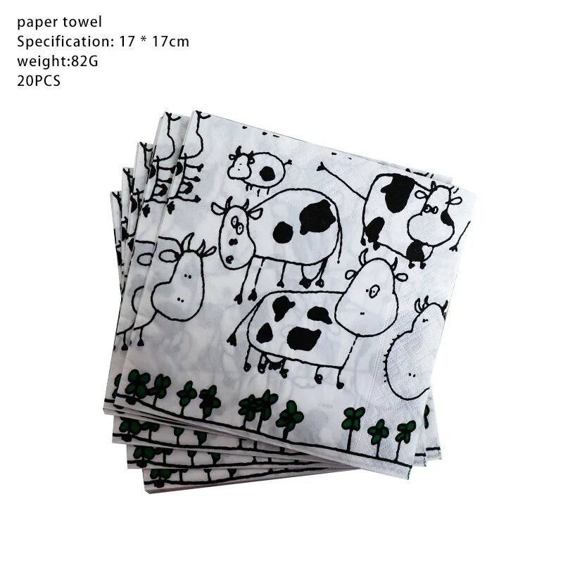 Одноразовые наборы посуды для детского праздника в стиле фермерских животных 20pcs napkin