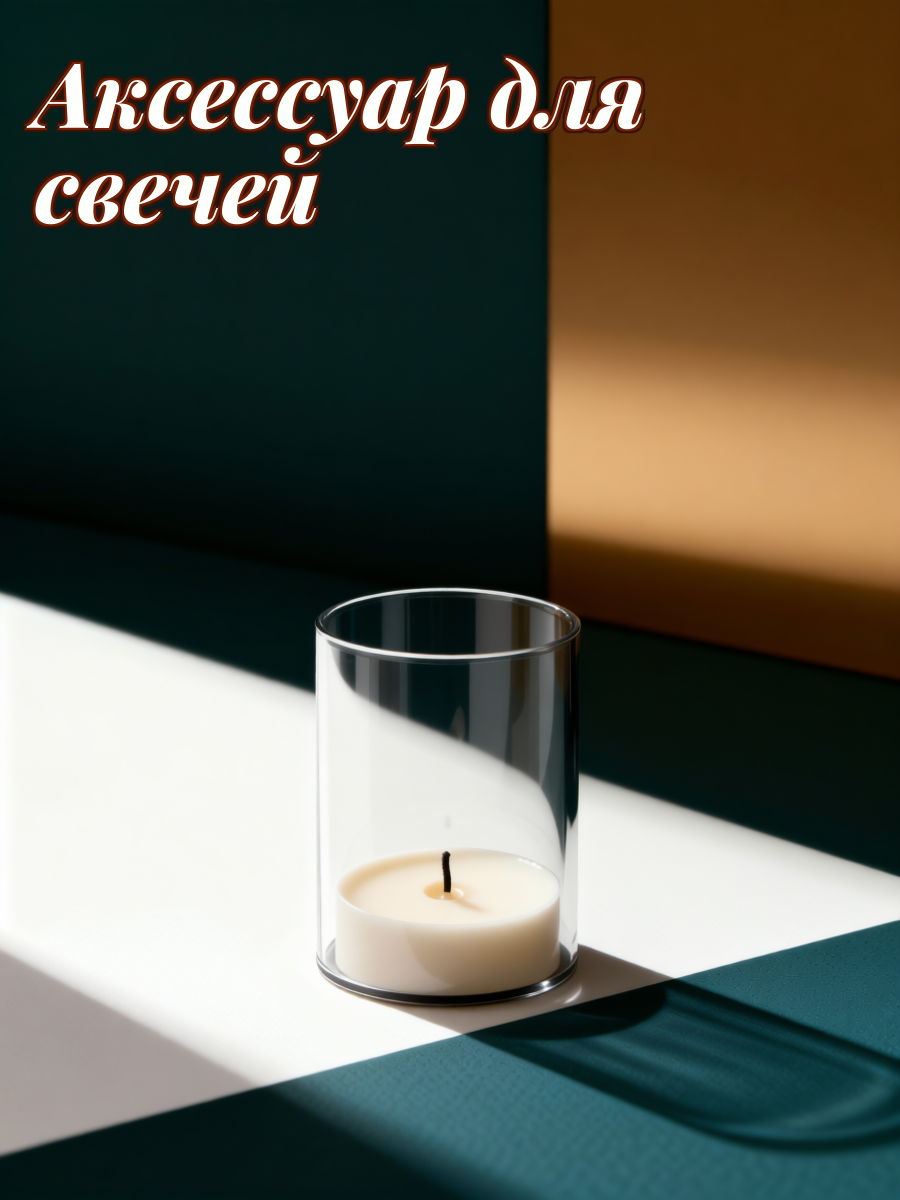 Прозрачный Цилиндр Для Свечи 2 Штуки Создает Романтическую Атмосферу Размер 10.00X6.00X6.00Cm