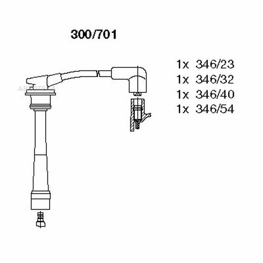 Высоковольт. провода ком/кт BREMI 300701 HYUNDAI Accent II Coupe 1.6-2.0/08.96-08.09 Elantra 1.6-2.0/06.00-07.06 Getz i30 Tucson KIA Carens II Ceed Cerato Pro Ceed Spectra Sportage