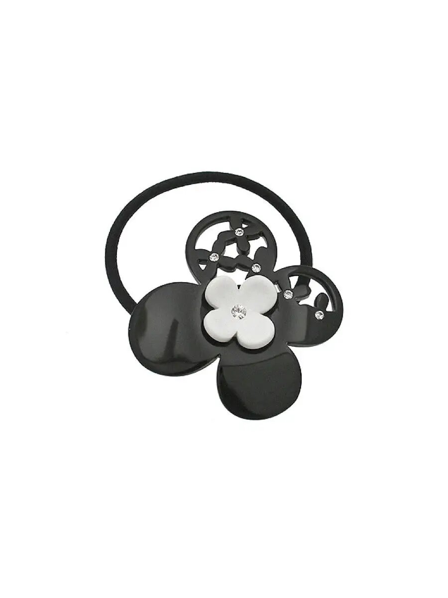Резинка для волос Magie Accessoires, Франция, пластик, черно-белая