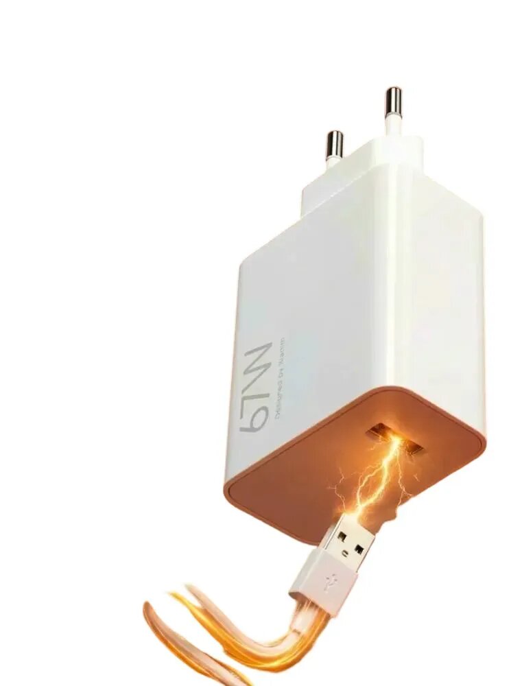 Зарядное устройство для телефона / 67 w / Зaрядка / Блок питания с USB и Type C / Быстрая зарядка Quick Charge / Адаптер для любых телефонов