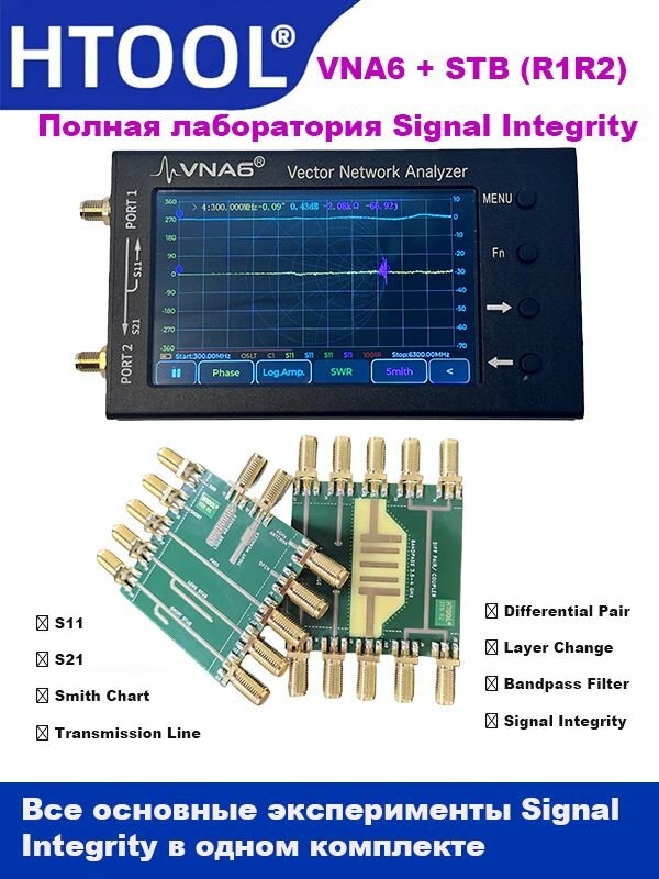 Векторный анализатор VNA6 с тестовыми платами STB R1 R2 для измерения S-параметров, лабораторное ВЧ оборудование