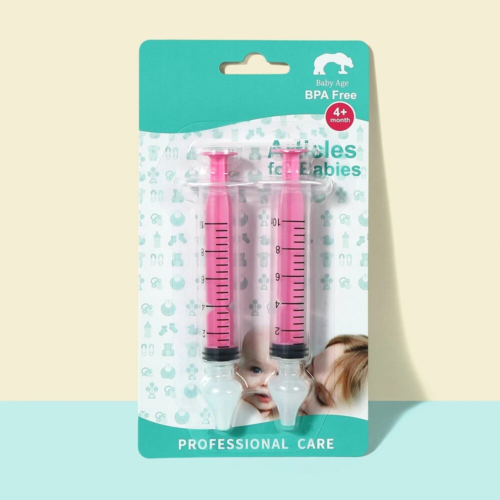 Детский назальный аспиратор RUZOFO силиконовый 10 мл/20 мл Розовый, C15-Pink 2pcs