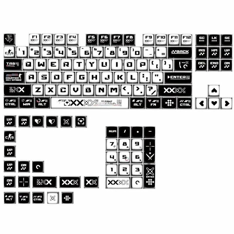 Комплект кейкапов для темы CS: GO / PBT Keycaps 132 Клавиш / Кейкапы для механической клавиатуры