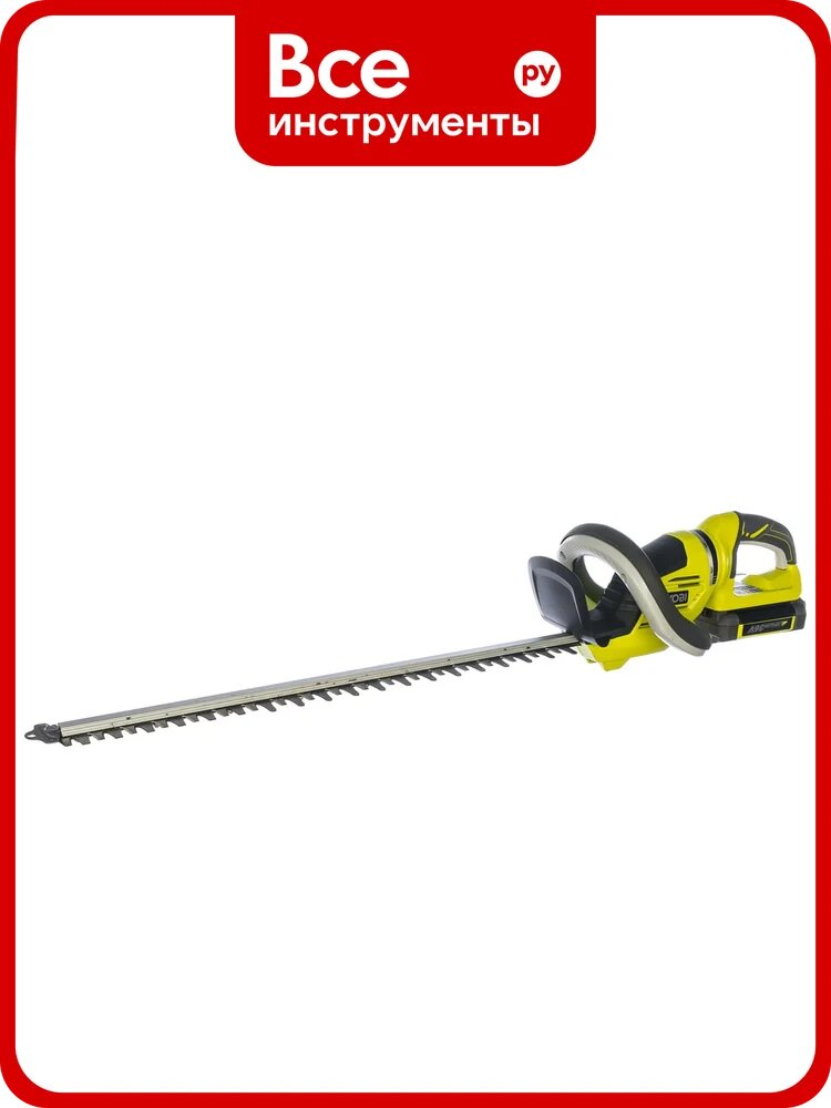 Кусторез Ryobi MAX POWER RHT36B61R аккумуляторный, резиновый, 36В, бытовой, с двойным ножом и поворотной рукояткой