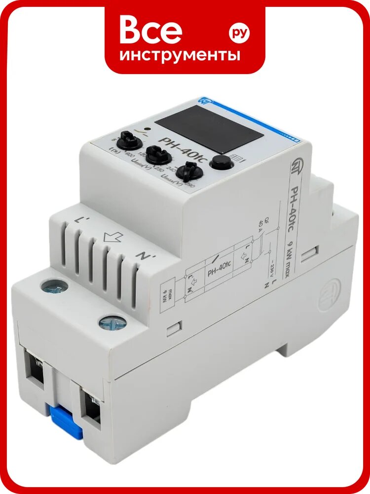Реле напряжения НовАтек-Электро РН-40tc, защита от перегрева, IP10, 40А