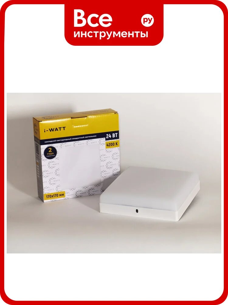 Светильник накладной I-WATT LED 24Вт 4200К 2400Лм 175-240V (квадратный)