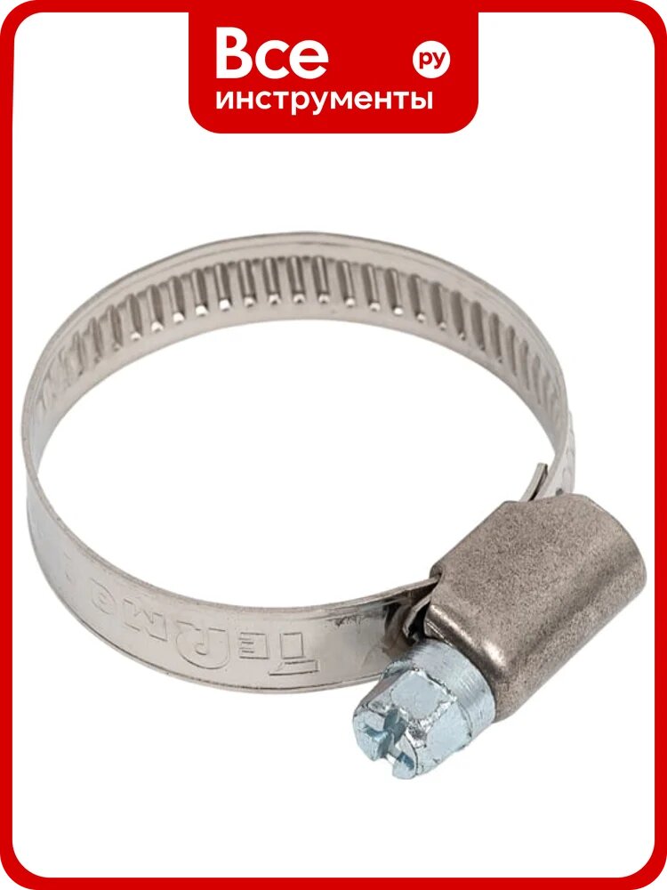 Хомут Terma 1 1/2" червячный стальной оцинкованный с надежной конструкцией, универсальный для труб и кабелей