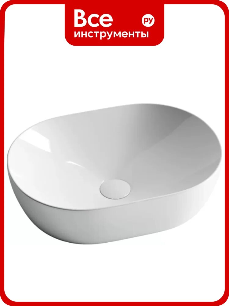 Накладной умывальник чаша Ceramicanova Element овальная, санфарфор, белый, глянцевая поверхность, стиль модерн, монтаж