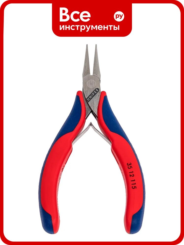Плоскогубцы Knipex KN-3512115, для электроники, двухкомпонентные рукоятки, 115 мм
