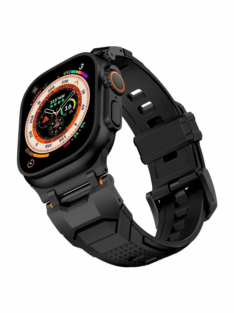 Резиновый ремень для Apple Watch Ultra 3 49 мм серии 11 10 46 мм Роскошная силиконовая лента для IWatch 9 8 7 45 мм