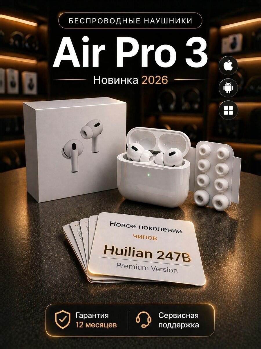 Наушники беспроводные AIR PRO 3 с чипом Huilian и шумоподавлением
