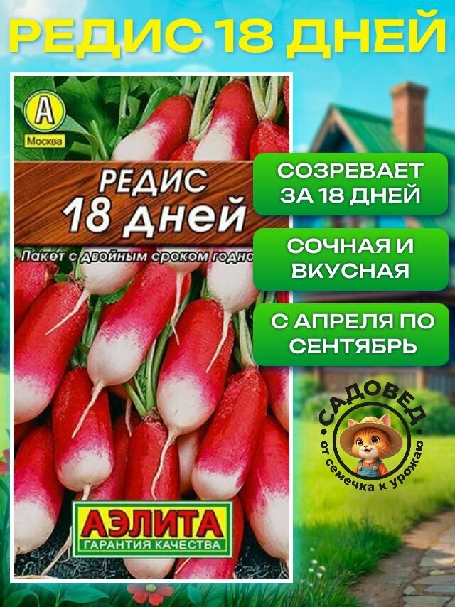 Семена редиса Аэлита, Редис 18 дней семена 2г редис 18 дней 2г семена редиса 18 дней