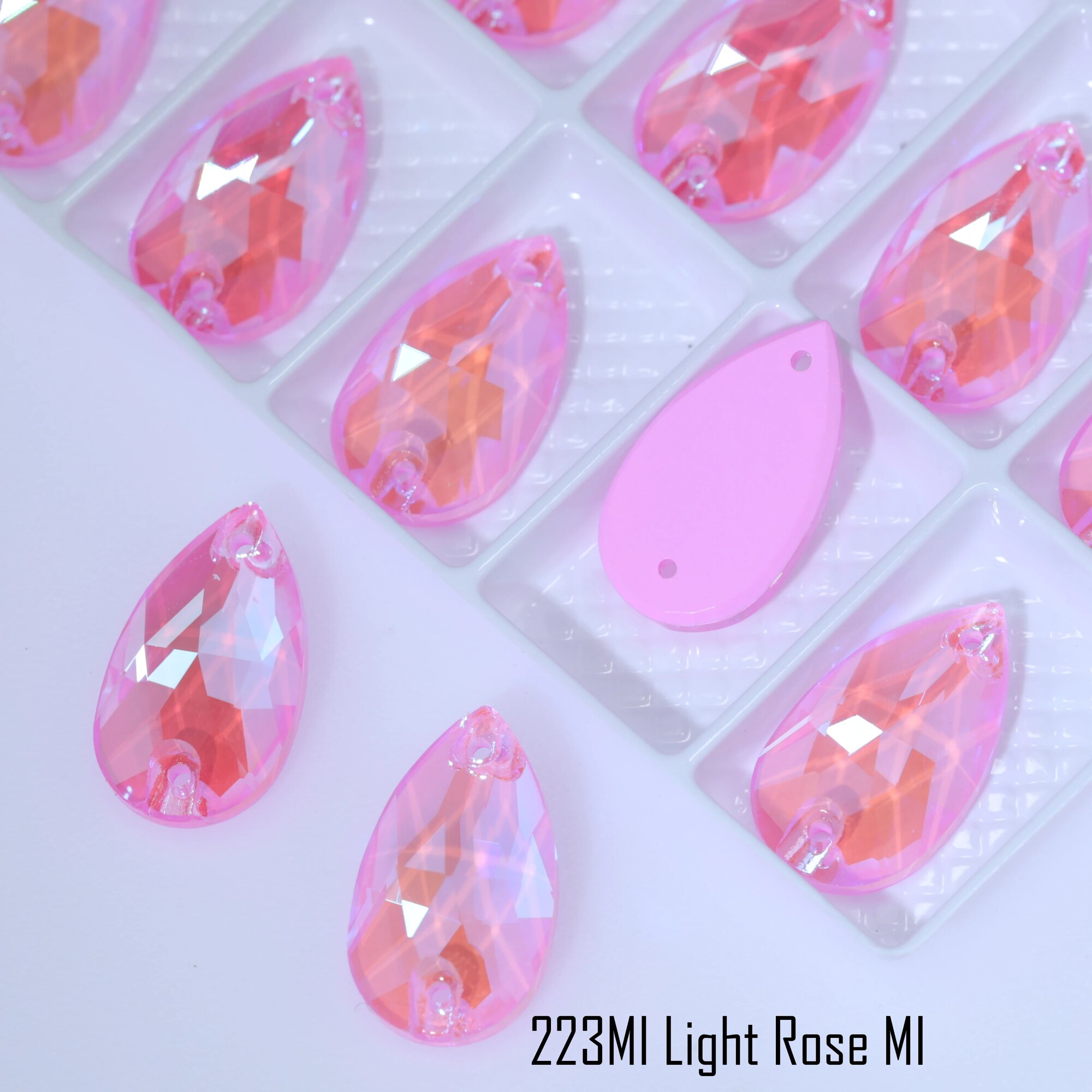 Стеклянные кристаллы для шитья 36Pcs 10mm14mm, 223MI Light Rose MI