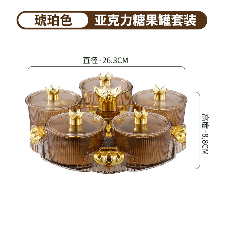 Блюдечко Amber, вращающееся, акриловое, 4Корона, набор из 5 штук