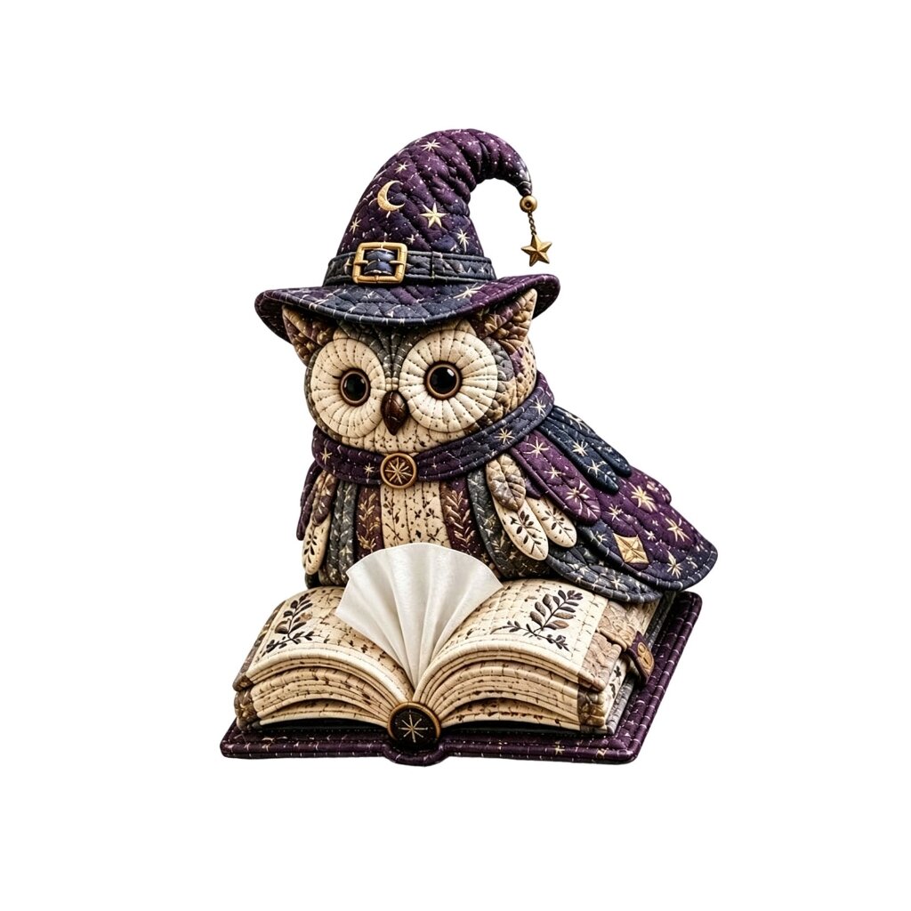 Tabletop Tissue Owl Fabric Tissue Box Cover for Dining Table, Kitchen Counter and Living Room Home Decor
