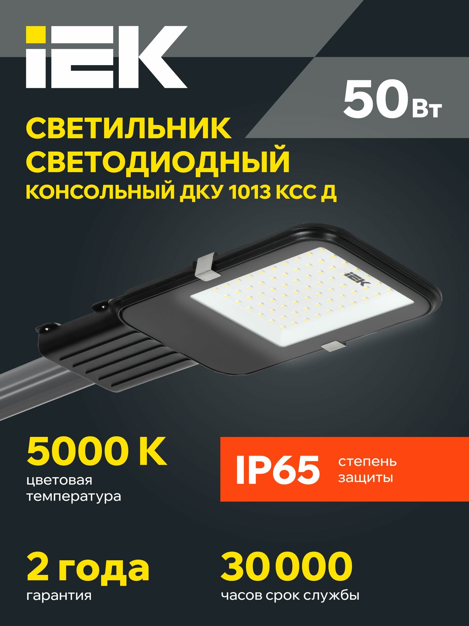 Светильник светодиодный консольный уличный ДКУ-1013 50Вт IP65 220В