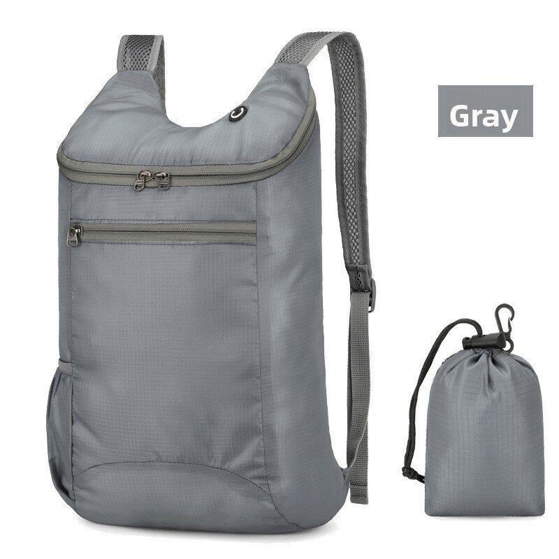 Casual travel pack polyester foldable design for outdoor adventures, gray