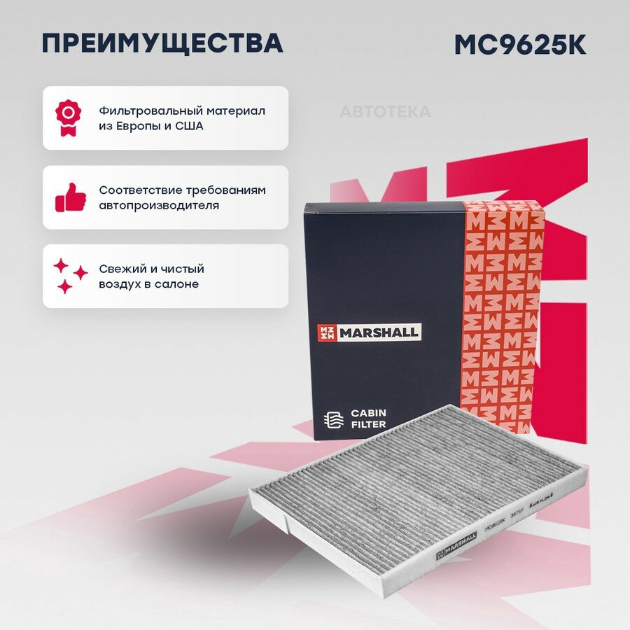 Фильтр салона RENAULT KOLEOS 08- угольный MARSHALL MC9625K