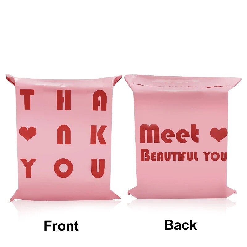 StoBag 100 розовых пластиковых экспресс-конвертов Розовый, 25x35cm, Pink Letters