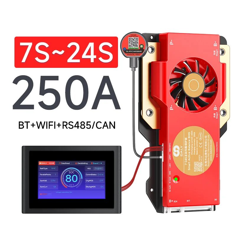 DALY Smart BMS LiFePo4 4S-16S 100-500A с активным балансировкой 1A
