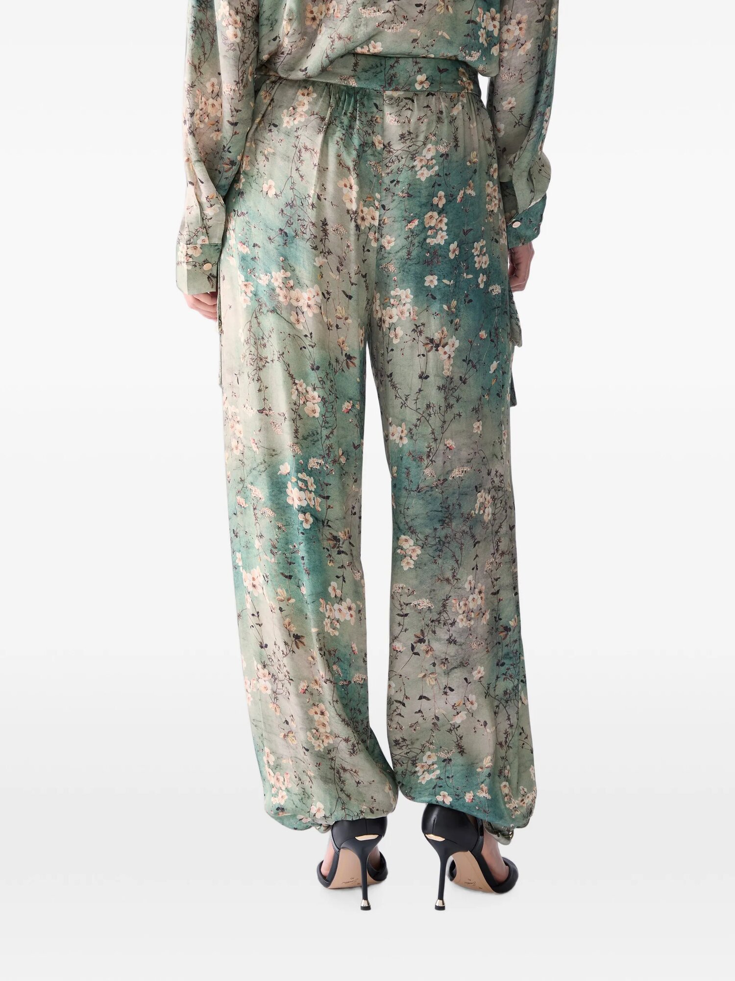 Брюки LIU JO Printed satin trousers, размер 38 — фото 1