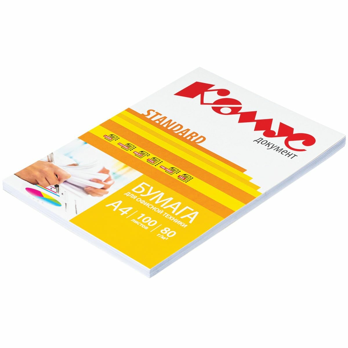 Бумага белая Комус Документ Standard (А4, марка С, 80 г/кв. м) 100 листов (573416), 20 уп.