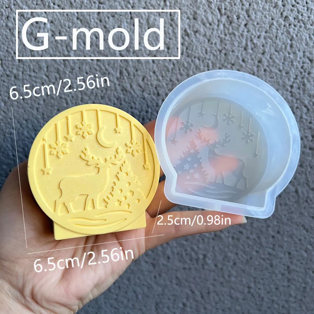 Силиконовые формы для свечей рождественские G-mold