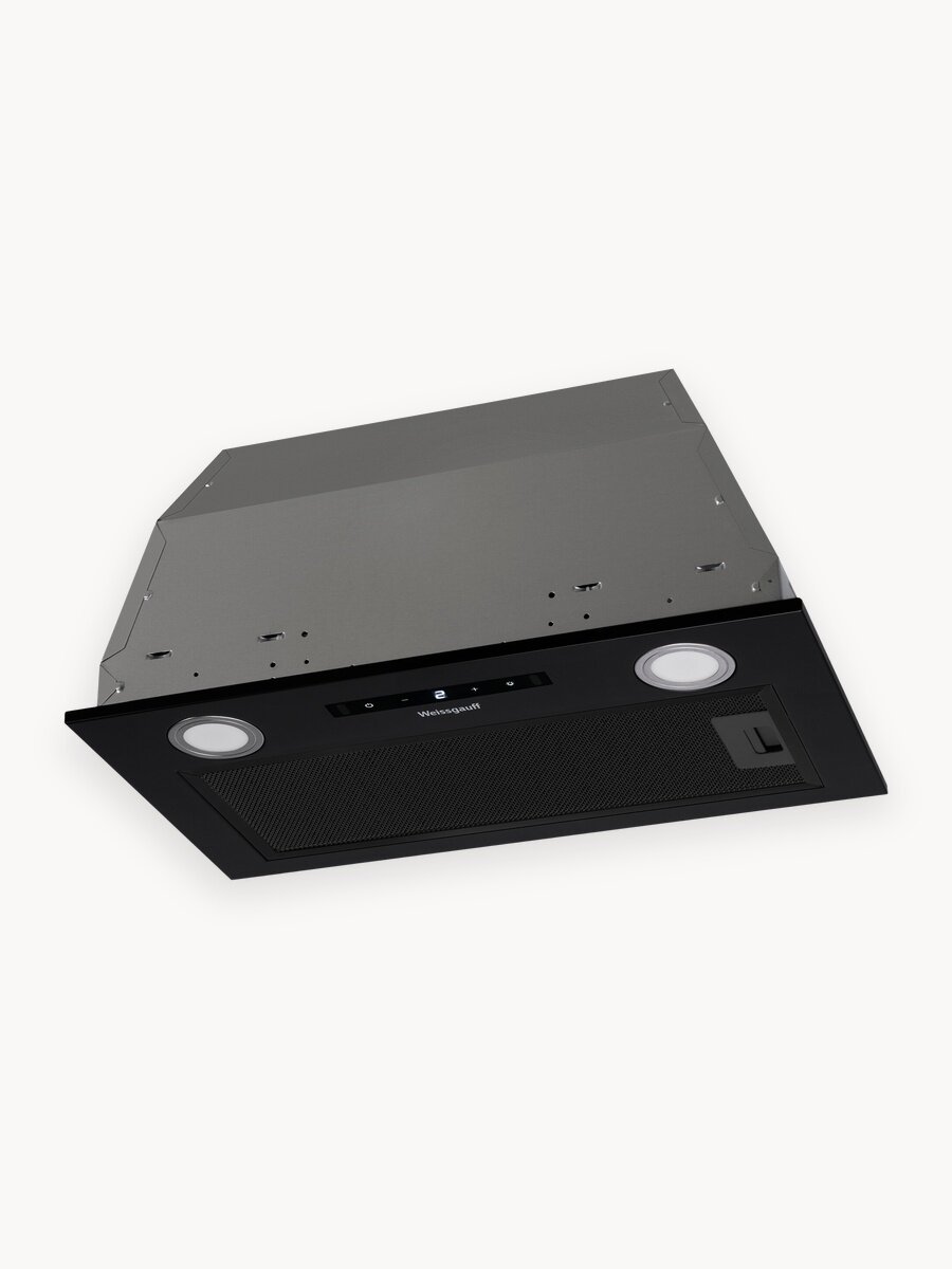 Кухонная встраиваемая вытяжка Weissgauff BOX 1200 BL, Алюминиевый жировой фильтр, Низкий уровень шума