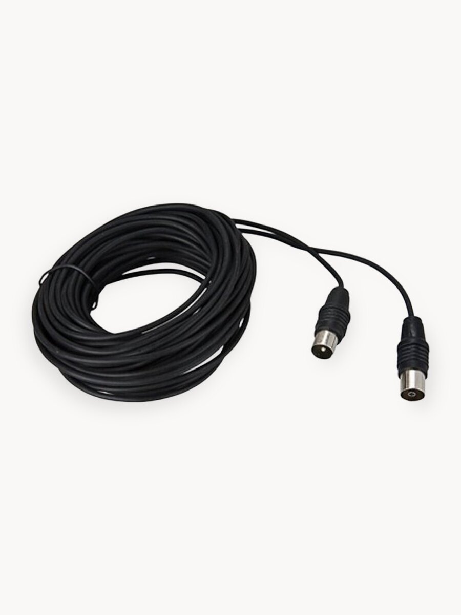 Кабель антенный Rexant ТВ гнездо - ТВ штекер, черный, длина 3 м