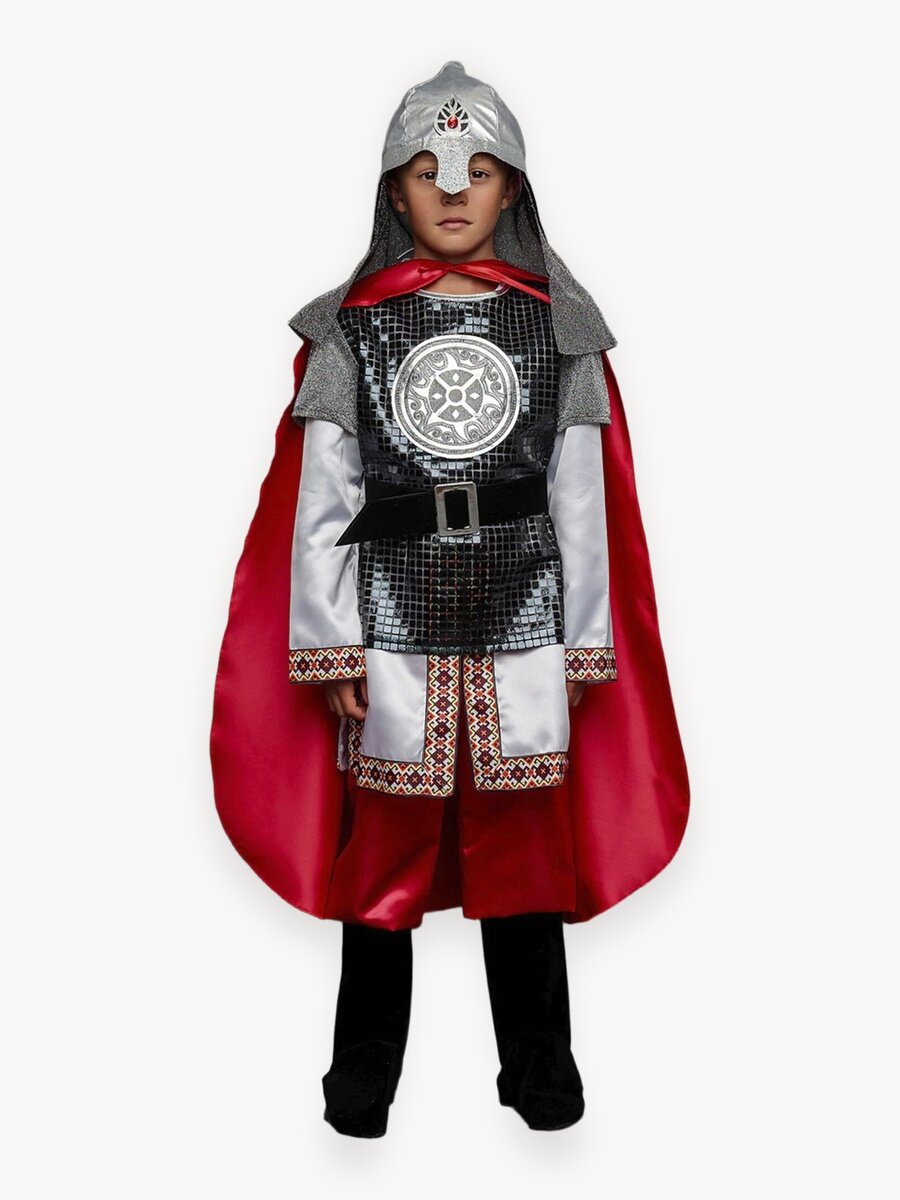 Карнавальный костюм детский "Богатырь" для мальчика со шлемом