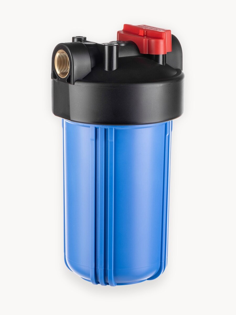 Корпус фильтра Гейзер 10BB, синий, 1", латунь, магистральный фильтр