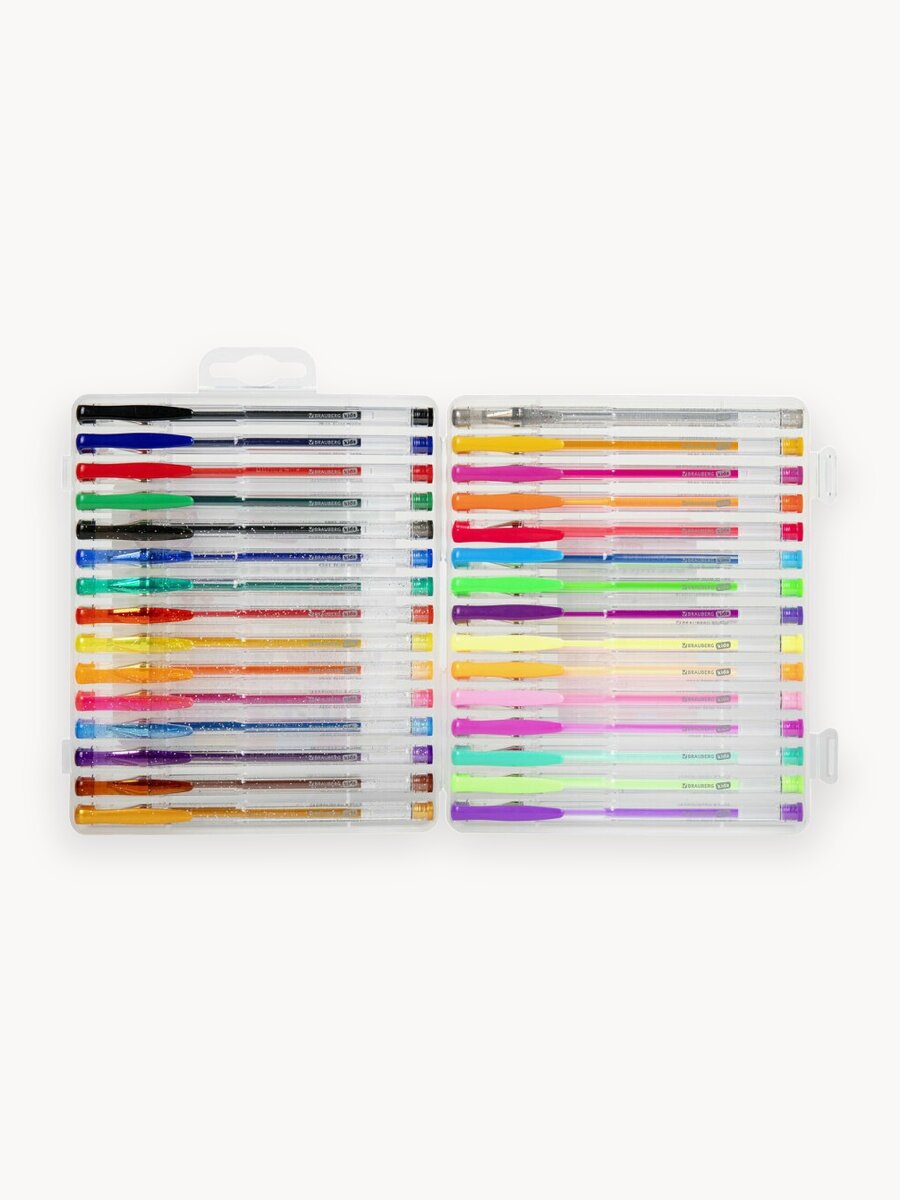 Ручки гелевые цветные ароматизированные, Набор 30 Цветов, Fruits, линия 0,5 мм, Brauberg Kids, 143823