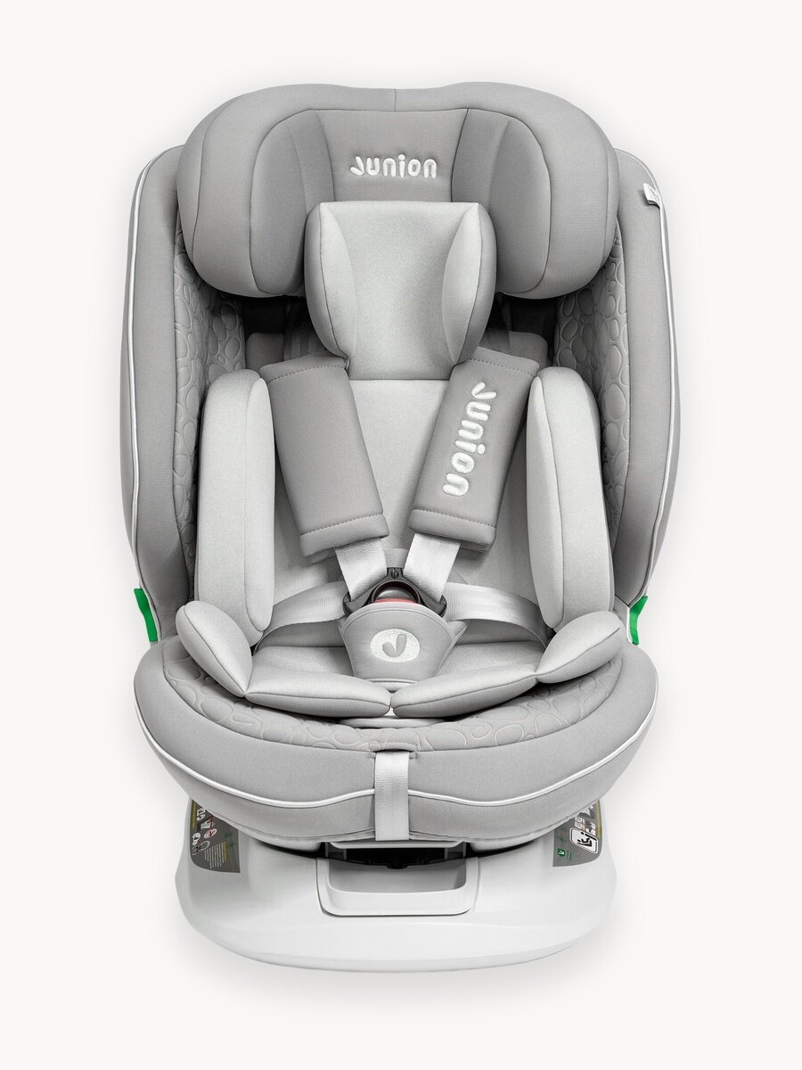 Автокресло Junion Julsi i-size группа 0+/1/2/3 (0-36 кг), 0-12 лет, 40-150 см, 360°, Isofix, серый