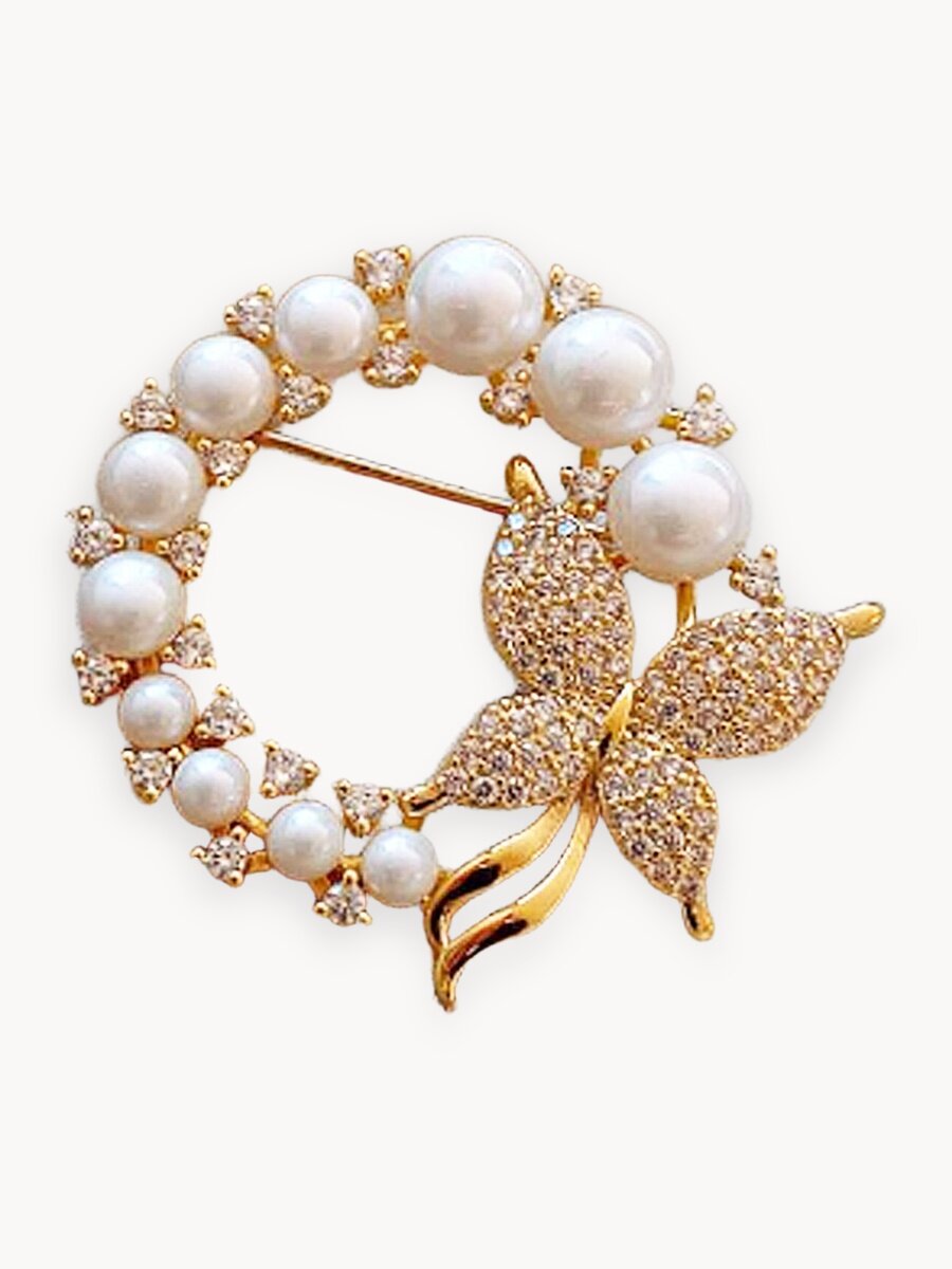 Брошь, стразы